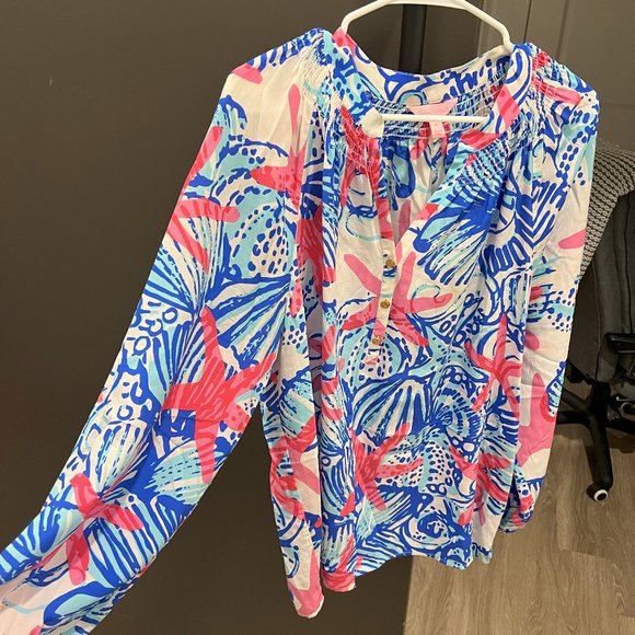 Lilly Pulitzer | Tops | Lilly Pulitzer She She Shell Elsa Top | Poshmark